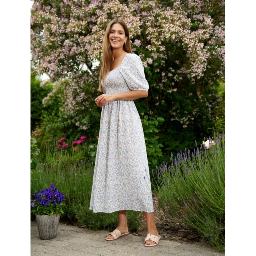 Liberté dame gro kjole 21268 - BLUE BROWN FLOWER