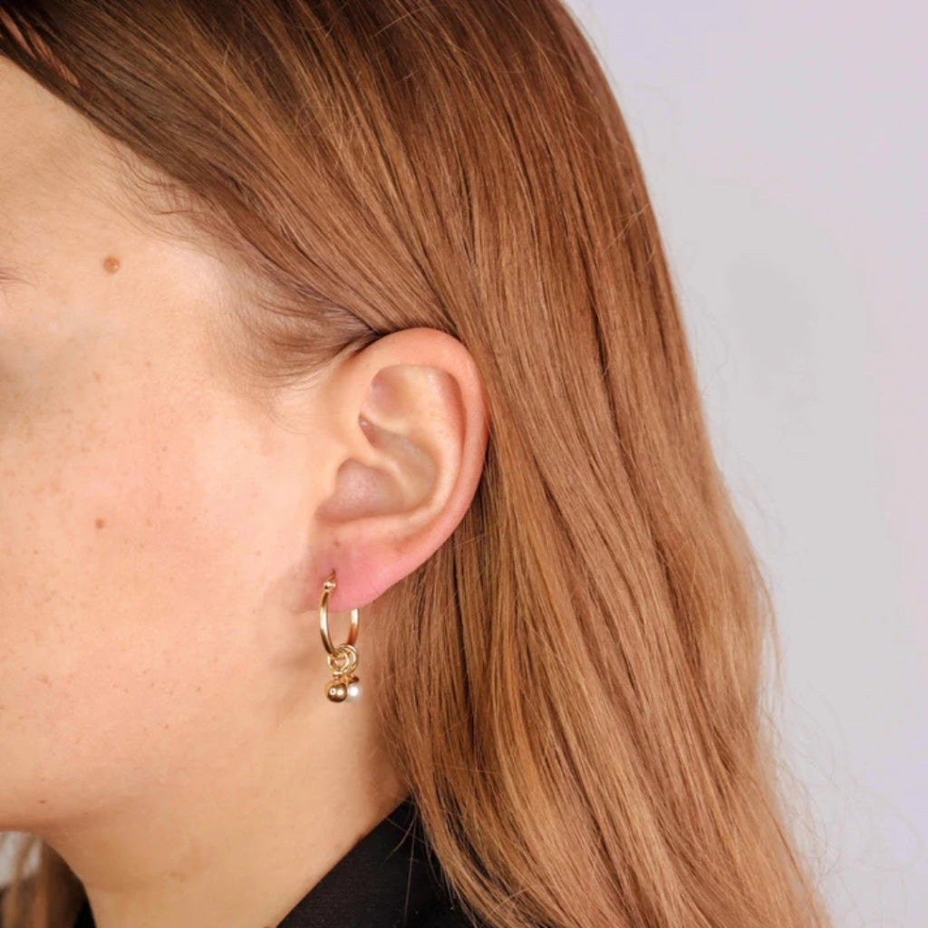 Muun Studios Pearl Øreringe 2-I-1 18K Guldbelagt OE031 - Guld